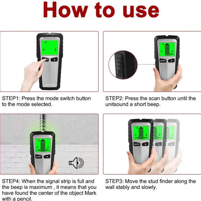 TH430 5 In 1 LCD Display Electronic AC Wire/Metal/Stud Finder With ...