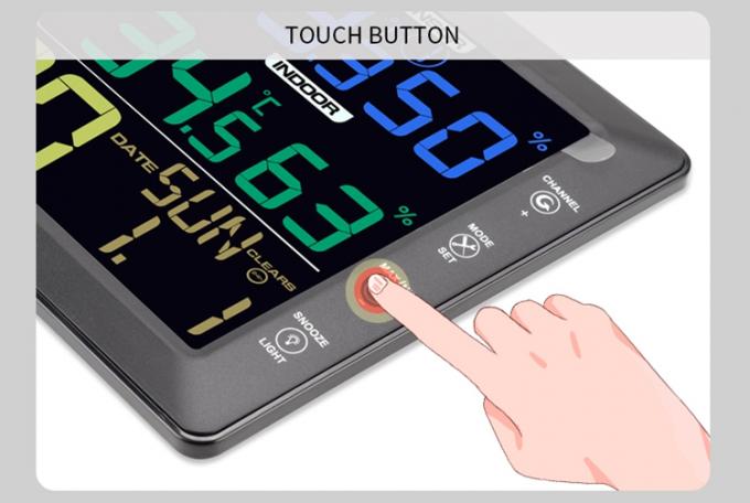 TS-8210 Wireless Color Screen Weather Station Clock Indoor Outdoor Temperature Humidity Meter ...