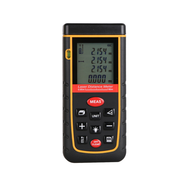 0.05 to 80m (0.16 to 262ft) Laser Distance Meter, Portable Laser ...