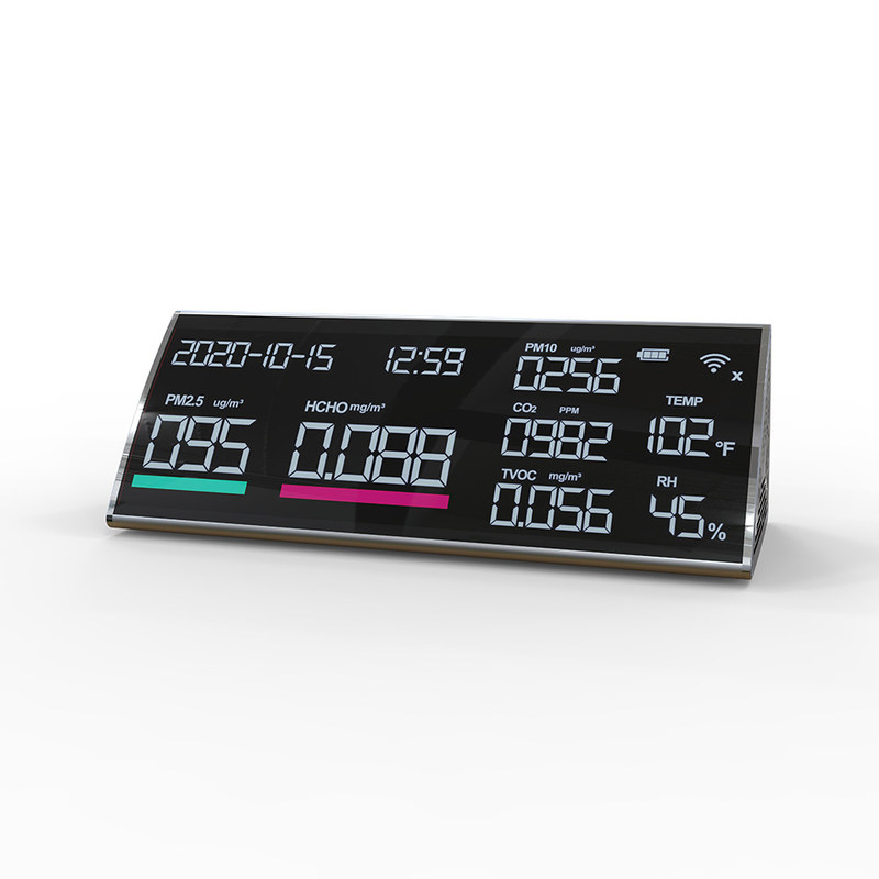 DM806 LCD Display Screen CO2 Detector PM2.5 PM1.0 PM10 HCHO TVOC AQI ...