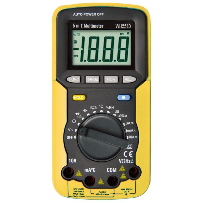 WH5510 Auto Power Off 5-in-1 Digital Multimeter