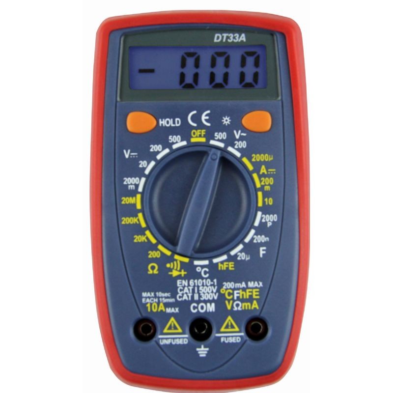 DT33A Small Multimeter With Blue Backlight