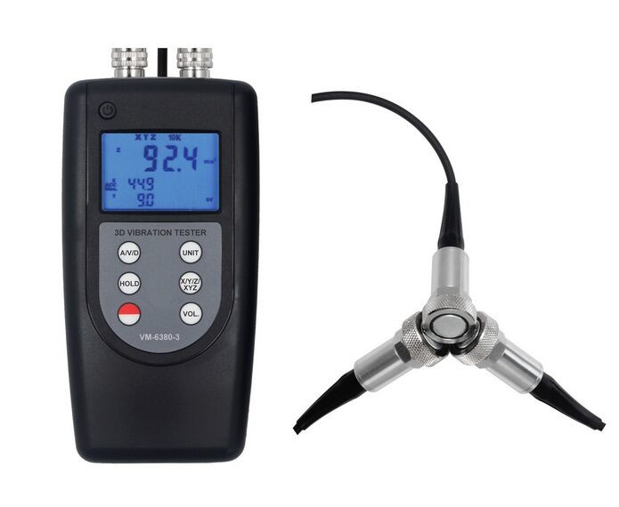 VM-6380-3 LCD Display Digital Handheld 3 Channel 3D Vibration Meter ...