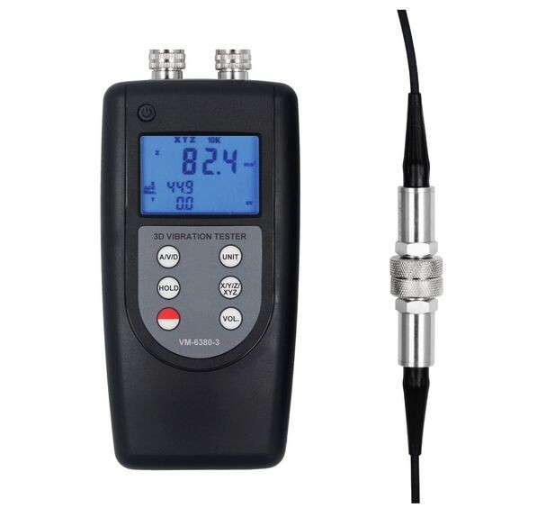 VM-6380-2 LCD Display Digital Handheld 2 Channel 3D Vibration Meter ...