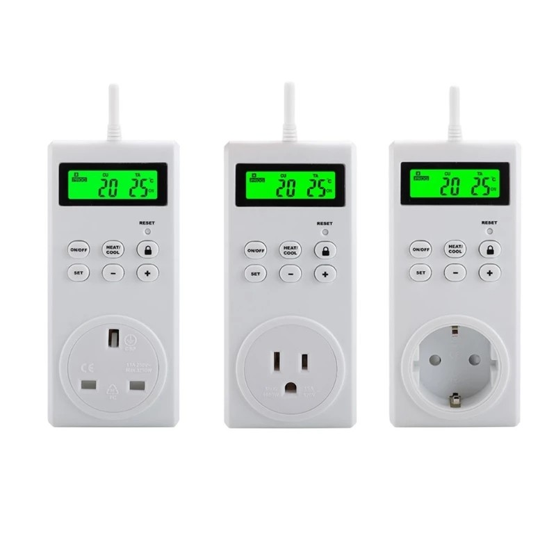 TS-3000 Wireless Thermostat LCD Timer Switch Socket Programmable ...